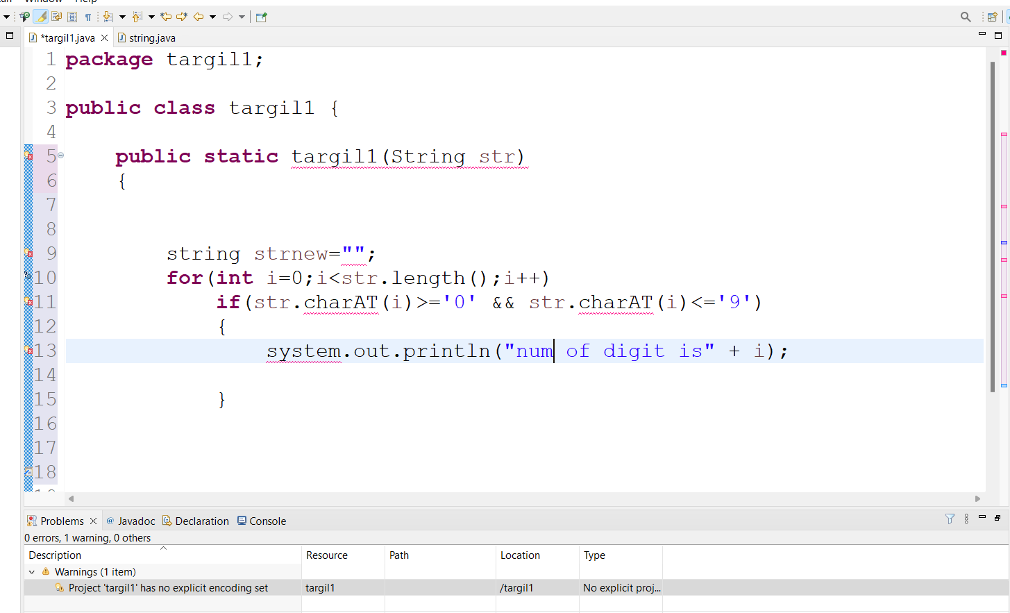 מתחיל ללמוד JAVA, רוצה שהתוכנית שלי תציג כמה ספרות יש במחרוזת - FXP