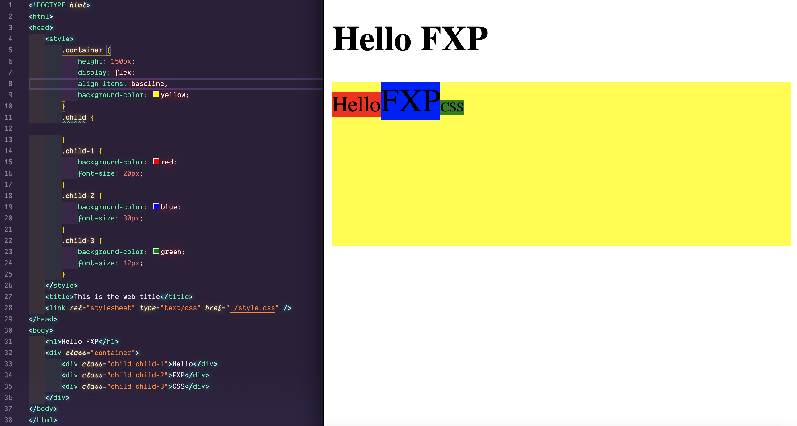 CSS עבודה עם flexbox תכונת ה align-items - FXP