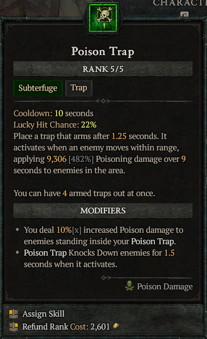 הבילד של Haldir (רמה 53) – Poison Traps Rogue – שם הבילד: "בוא לפה ...