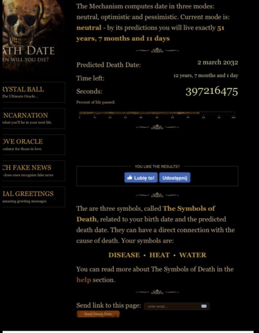 אתר שאומר לכם מתי תמותו ואיך - FXP