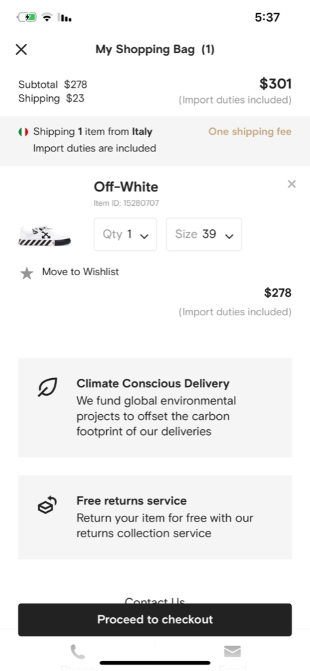 נעל off White מאתר Farfetch - FXP