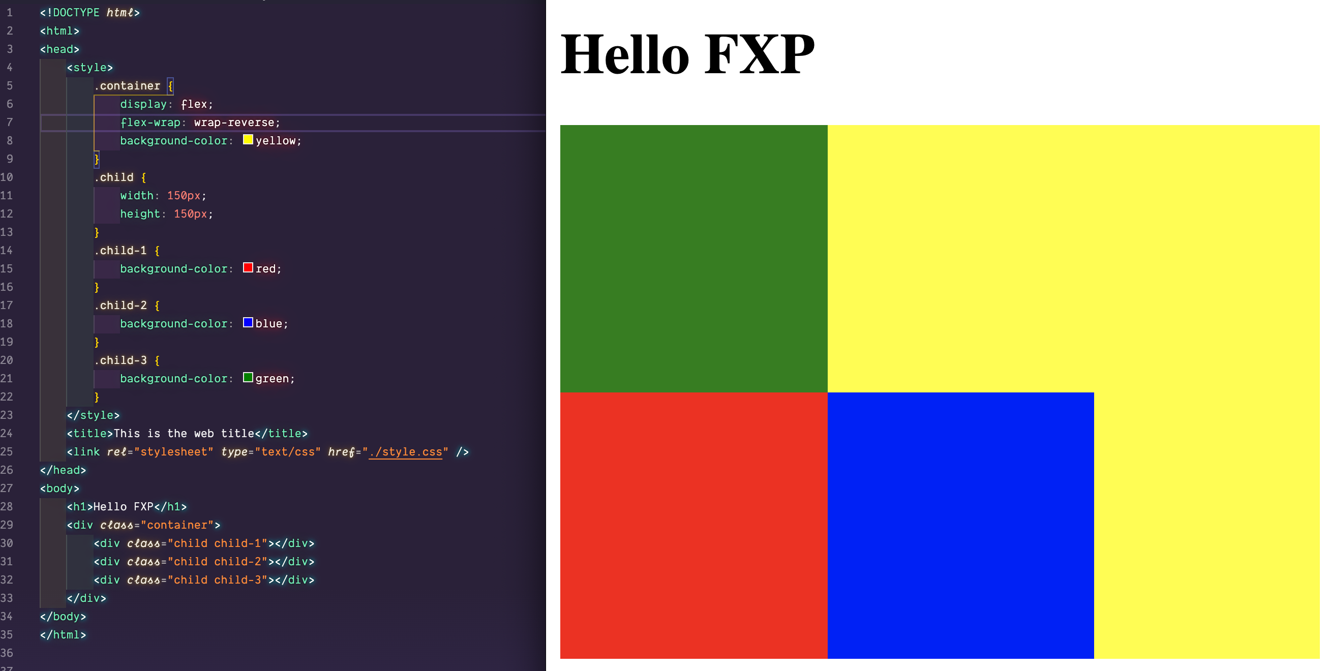 CSS עבודה עם flexbox תכונות flex-flow & flex-wrap - FXP