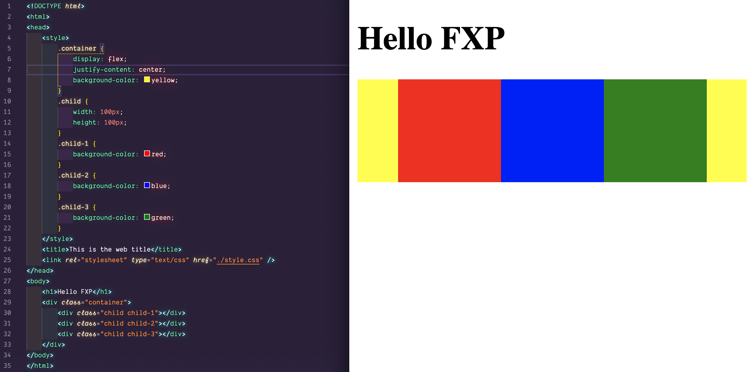 CSS עבודה עם flexbox תכונת ה justify-content - FXP