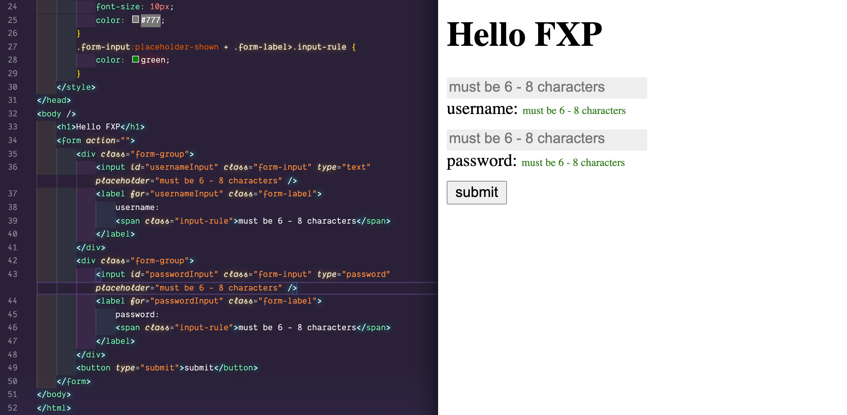 CSS עיצוב טופס placeholder-shown - FXP