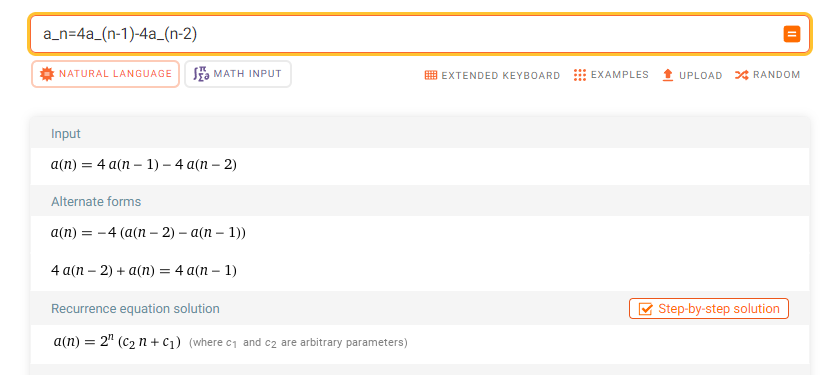 העשרה בלינארית 1 - פתרון נוסחאות נסיגה לינאריות - FXP