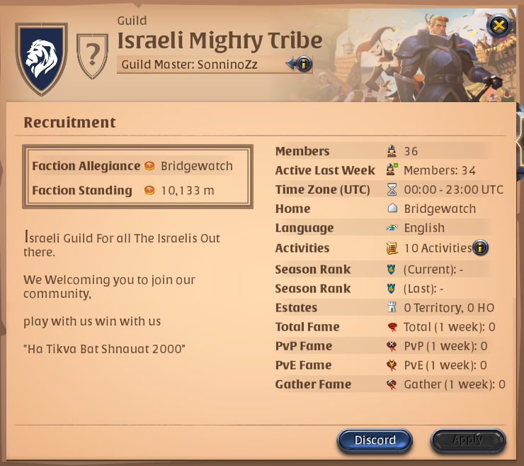 Israeli Mighty Tribe -guild albion online - FXP
