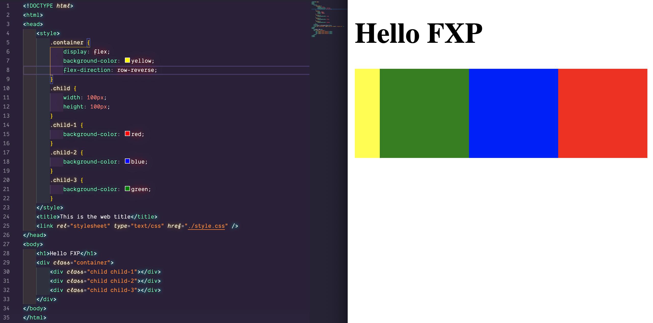 CSS עבודה עם flexbox תכונת ה flex-direction - FXP