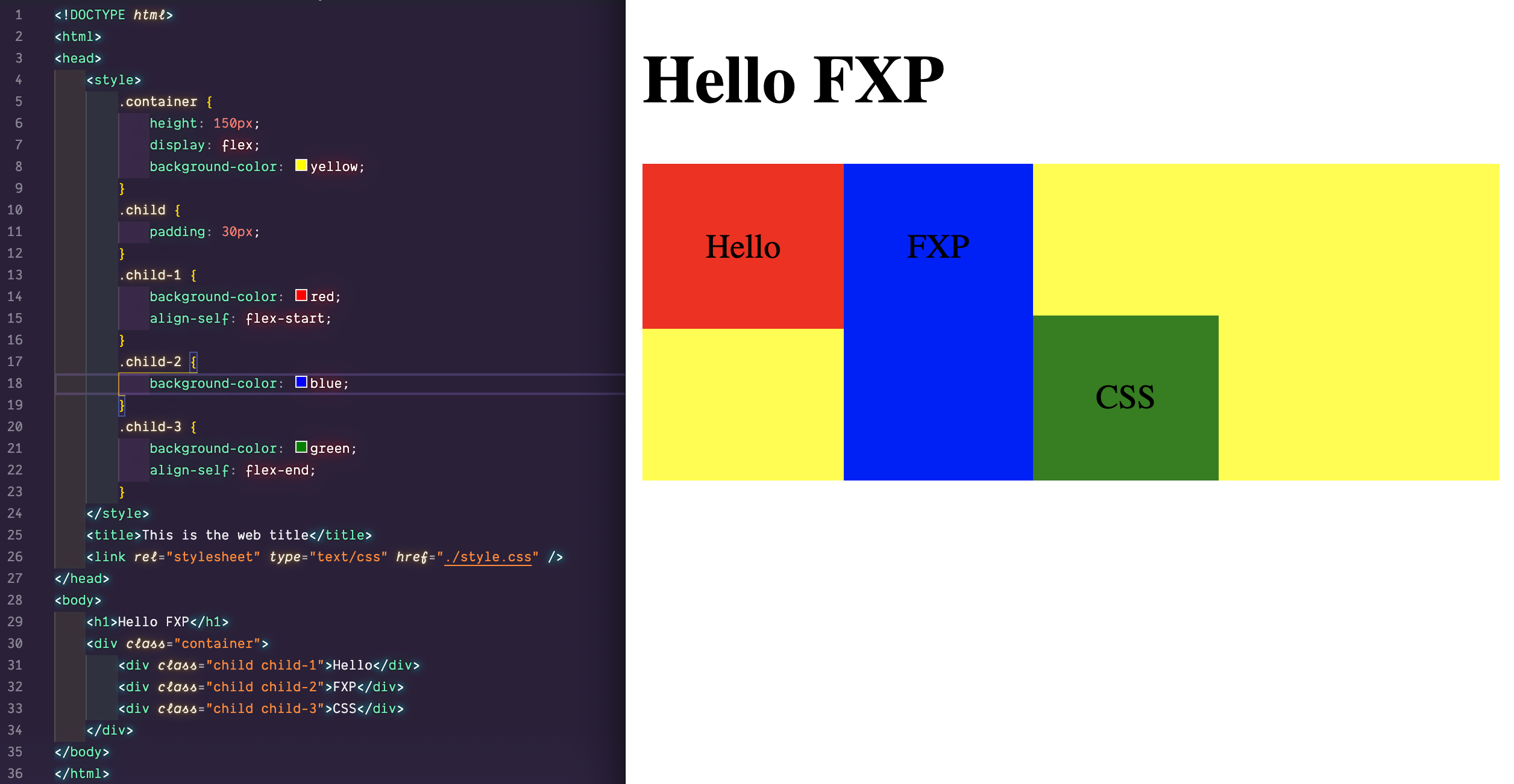 CSS עבודה עם flexbox תכונת ה align-self - FXP